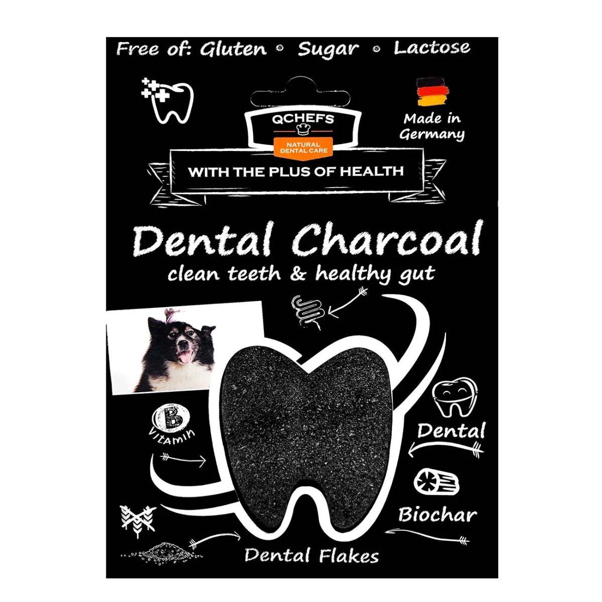 QCHEFS Dental Charcoal Flakes za pse 80g
