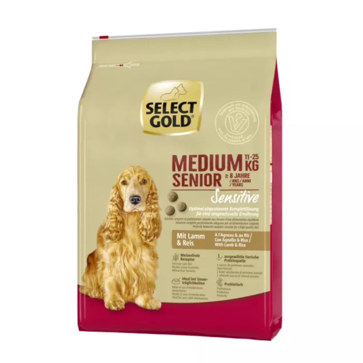 Select Gold Sensitive Senior Medium Jagnjetina in riž